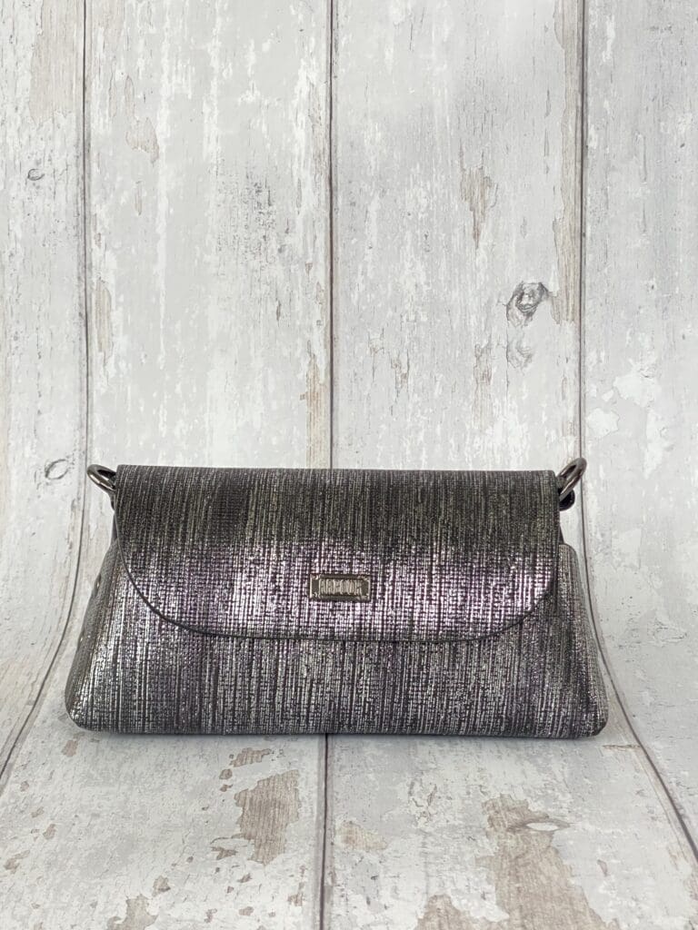 Maya Silver And Black Pinstripe Leather - Aaboux