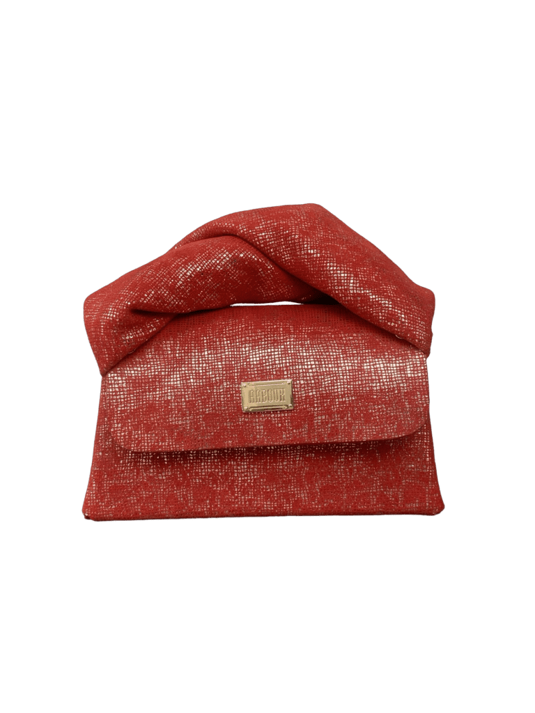 Moby Red & Gold Mesh Pattern on Suede - Aaboux